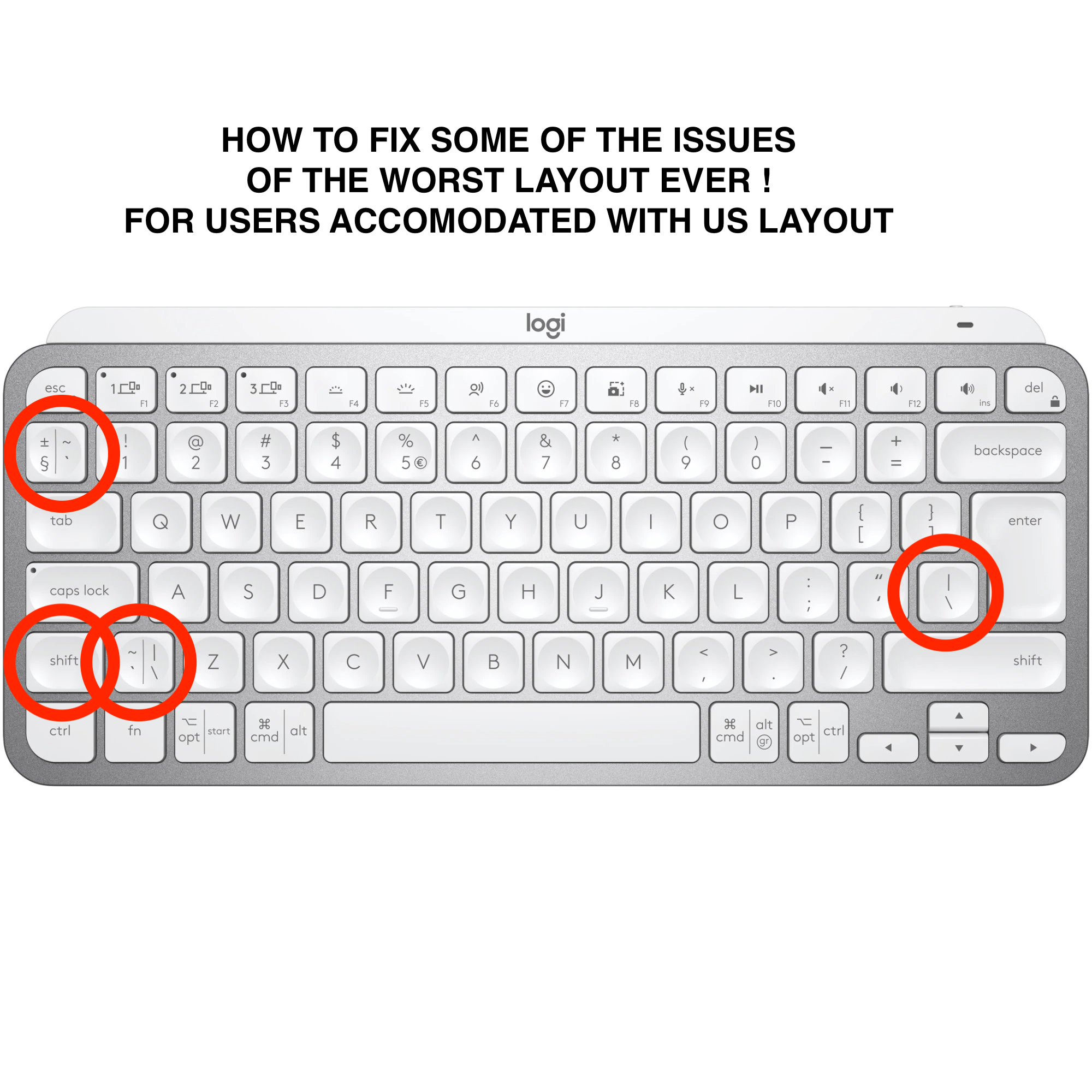 Logitech MX Keyboard Apostrophe Layout Issue Solution Mihai MATEI